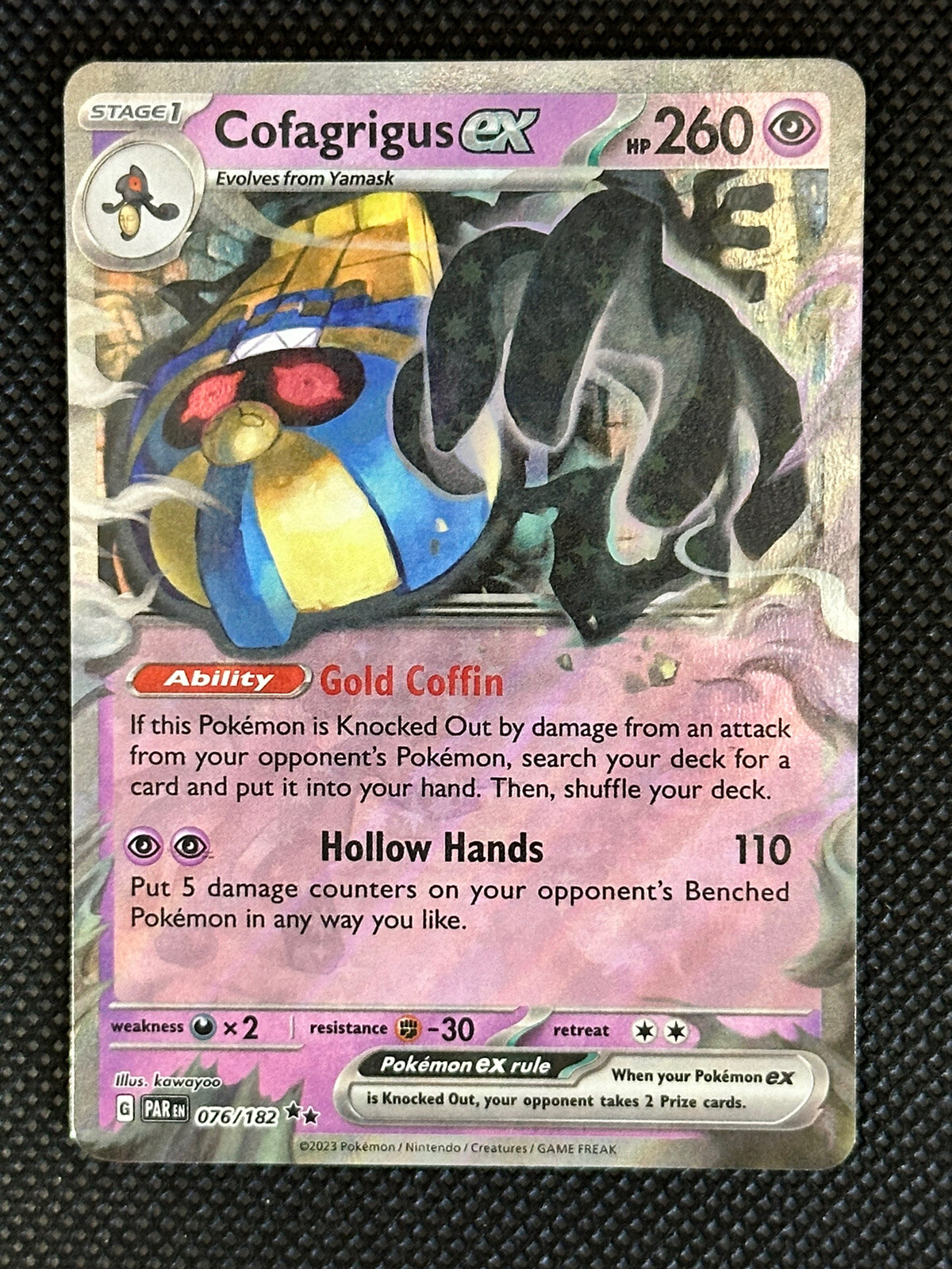Pokémon TCG Scarlet & Violet Paradox Rift - Cofagrigus ex 076/182 ...