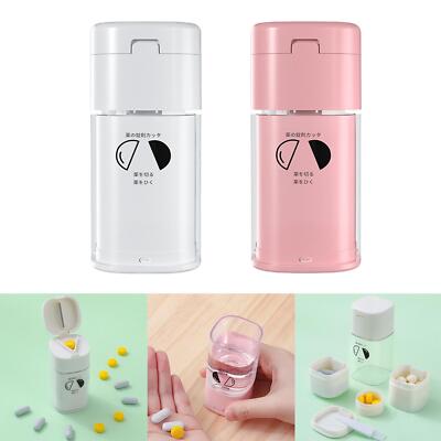 Pill Crusher Cutter Removable Drinking Cup Container Box for Vitamins ...