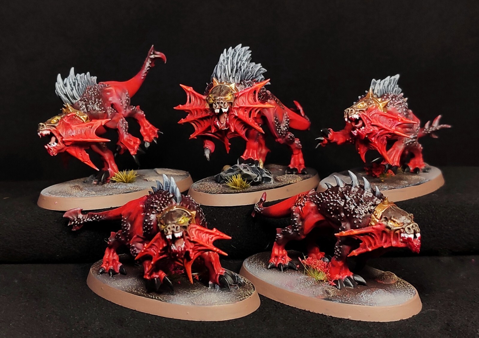 Flesh Hounds painted AoS Warhammer 40k Blades of Khorne Chaos Daemons ...