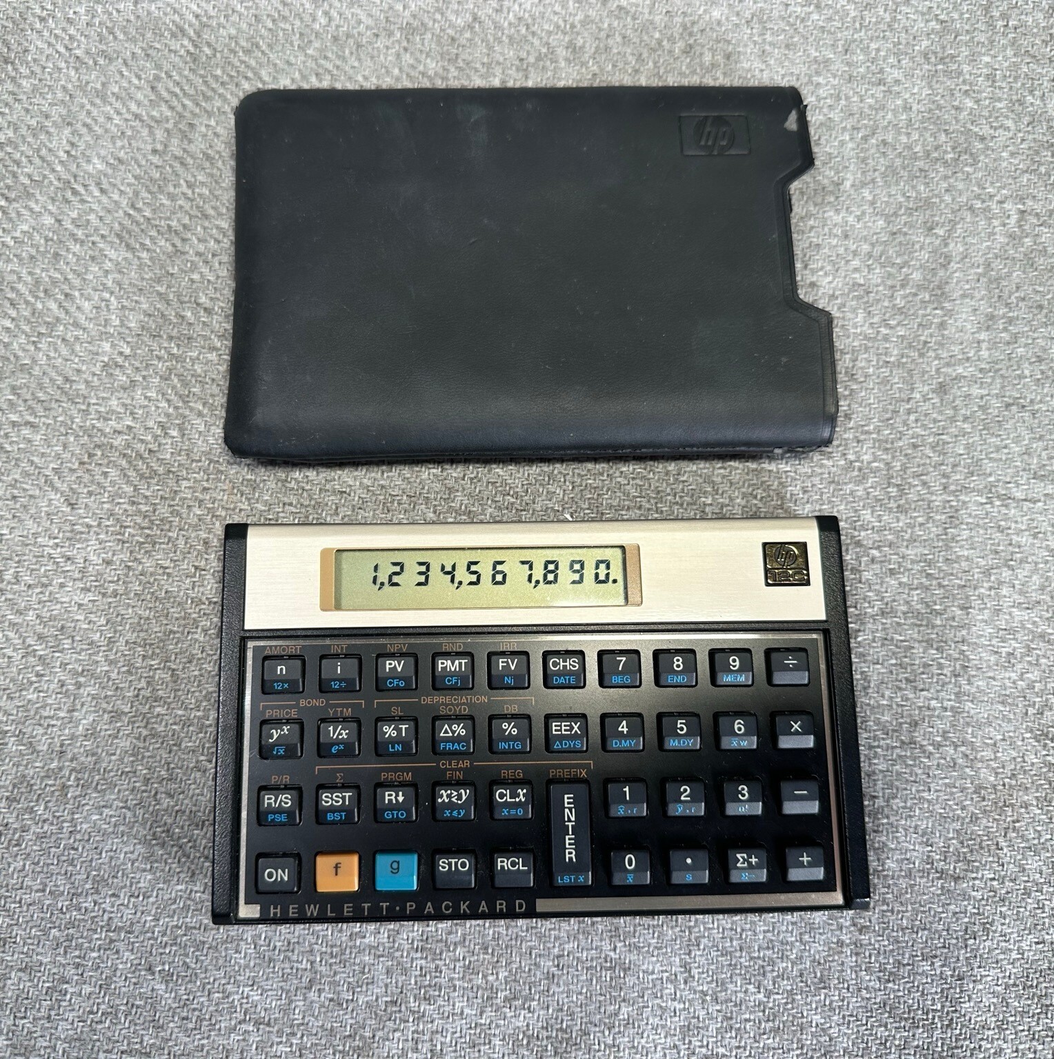 Hewlett Packard Hp12c Financial Calculator With Case Guide on Back 12c ...