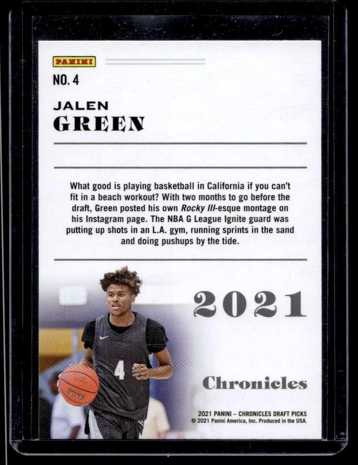2021-22 Panini Chronicles Jalen Green Rookie Houston Rockets #4 | eBay