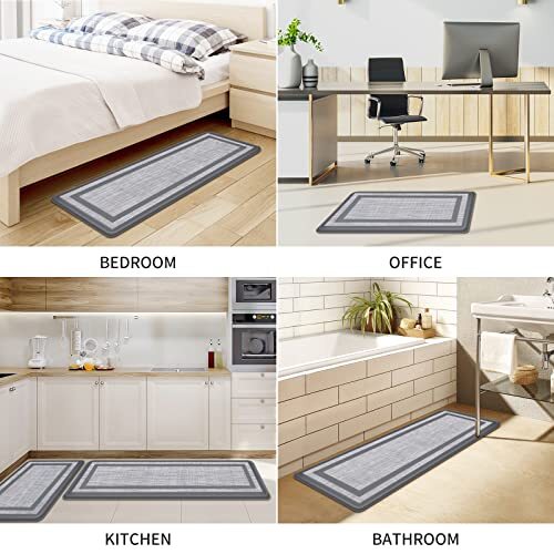 Mattitude Kitchen Mat [2 PCS] Cushioned Anti-Fatigue Kitchen Rugs Non ...