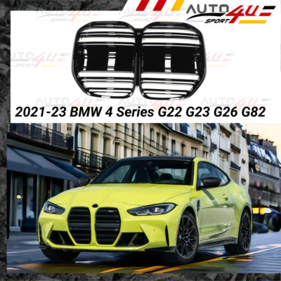 For 2021-23 BMW 4 Series G22 G23 Gloss Black M Style Front Kidney ...