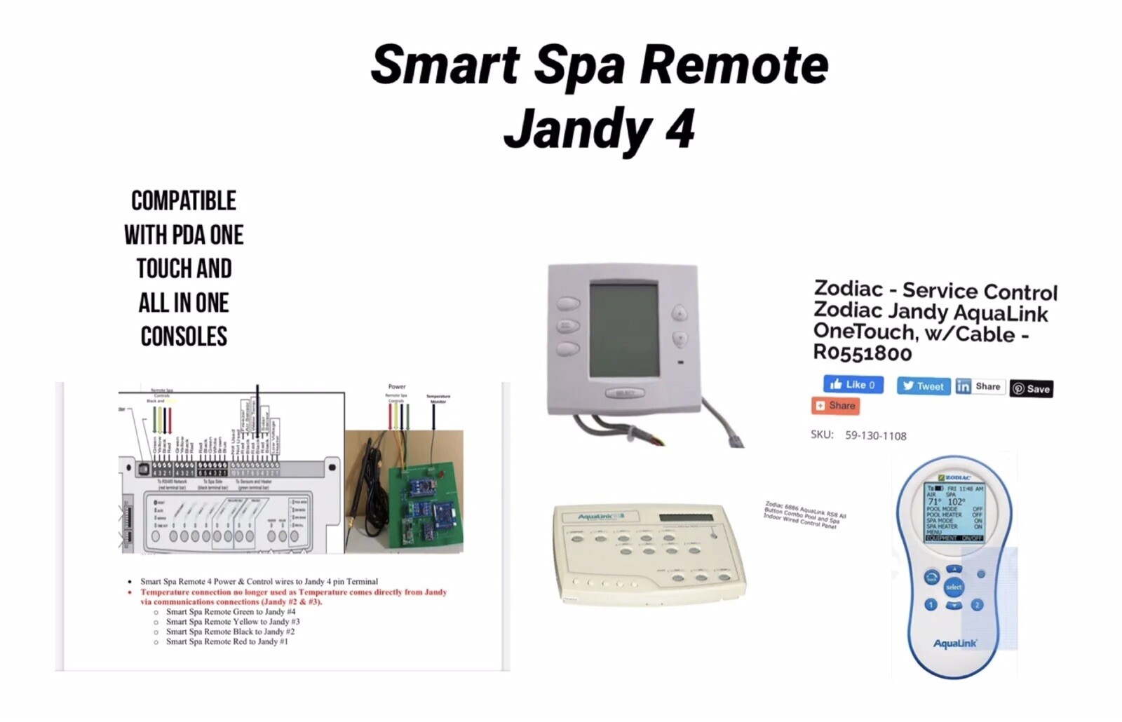 Jandy (Alexa) Spa Switch Remote - Spa side Remote - 4 relays & Temperature | eBay