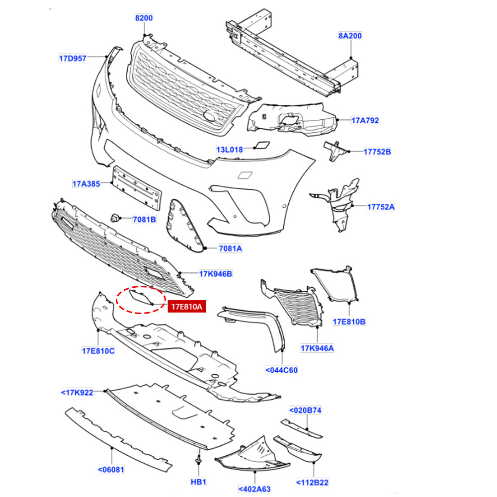 Pair Front Bumper Lower Grille Cover Fit For 2018-21 Range Rover Velar ...