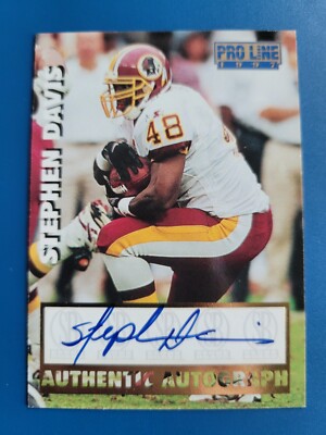 Stephen Davis 1997 SCOREBOARD PRO LINE AUTHENTIC AUTO - WASHINGTON ...