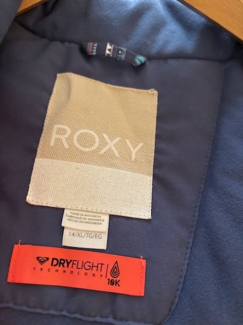 Girl's ROXY Ski Jacket 14-15 Years 14 XL/TG/EG- Blue multicolour | eBay UK