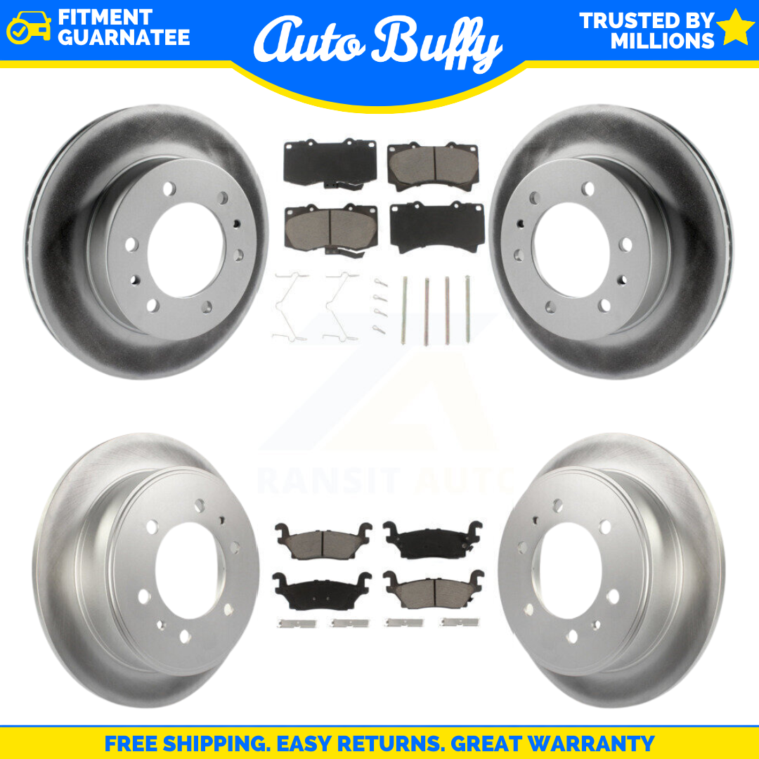 Front Rear Coated Disc Brake Rotors And Ceramic Pads Kit For Hummer H3 ...