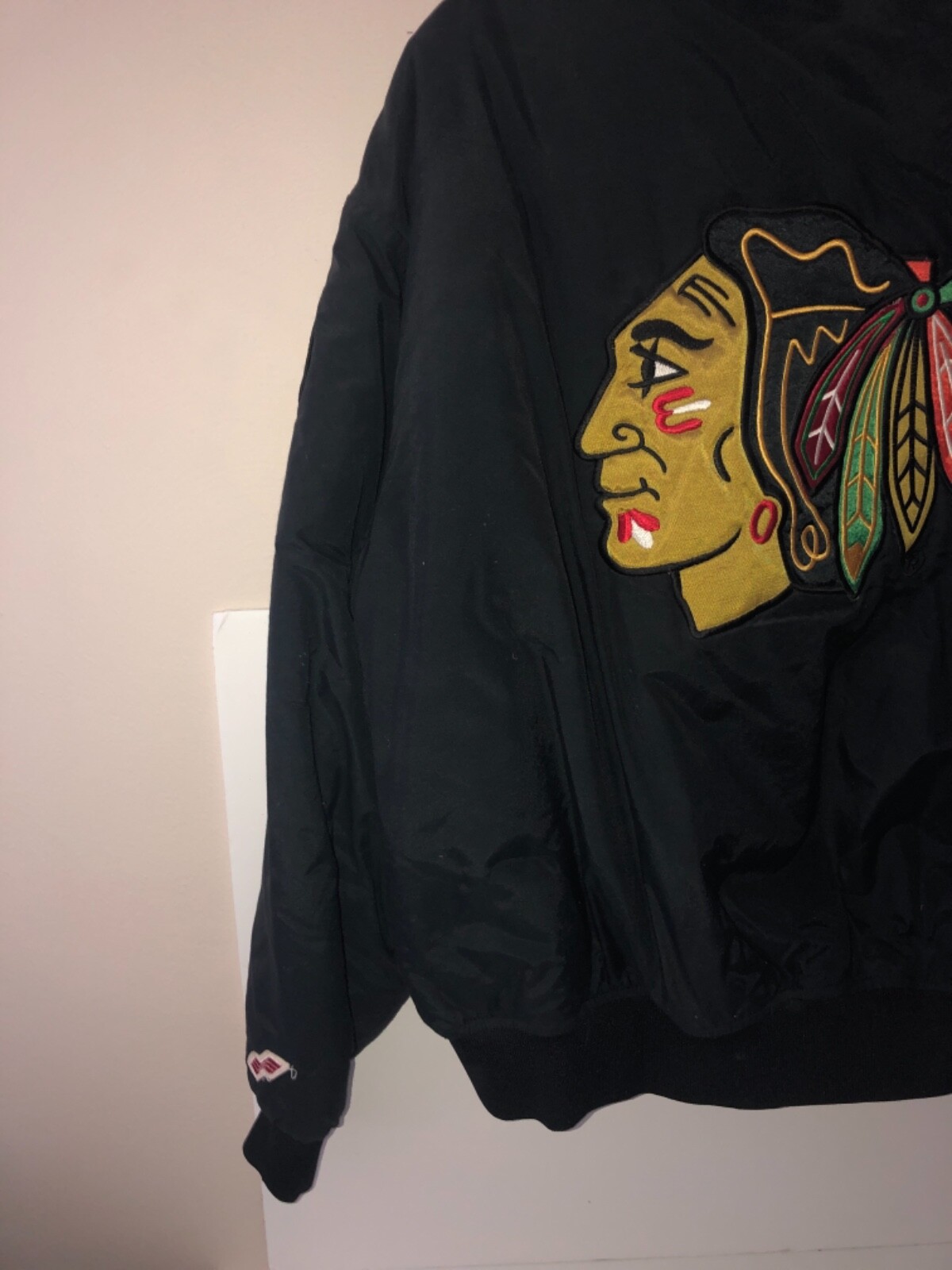 VINTAGE CHICAGO BLACKHAWKS NHL SWINGSTER HOCKEY COAT JACKET USA MADE SZ ...