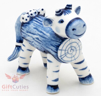 Folk Tale The Straw Bull-Calf Gzhel Porcelain Figurine Symbol 2021 Year ...