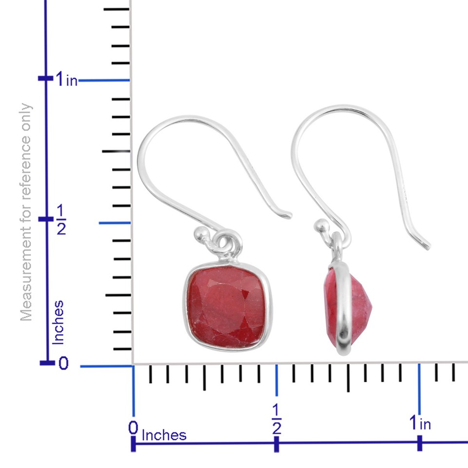 Ruby (Color Enhanced) Sterling Silver Earrings TGW 4.75 cts. Brand New ...