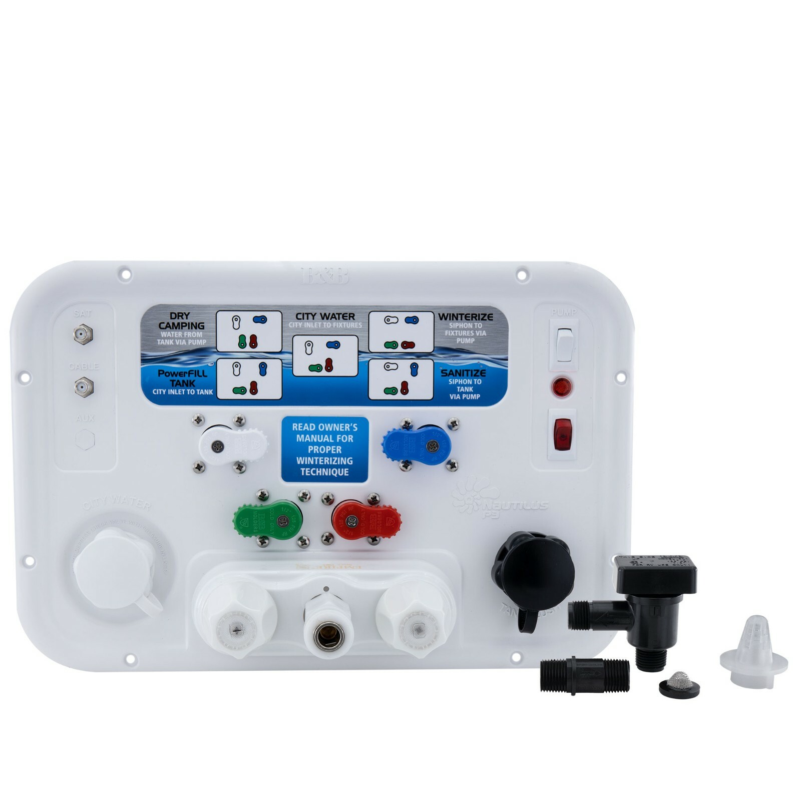 RecPro RV Nautilus P3 Water Management Panel 8-Function City Water Fill ...