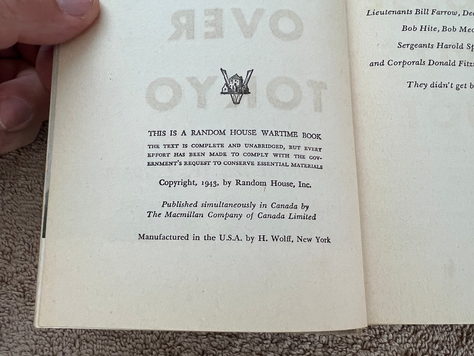 THIRTY SECONDS OVER TOKYO Cpt. Ted W Lawson 1943 1st Printing HC Book Japan Bomb | eBay