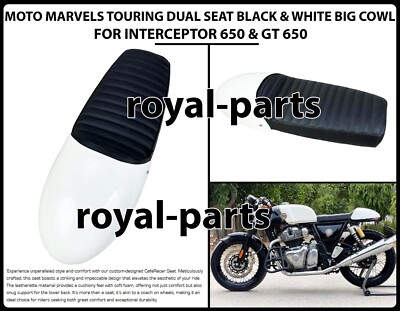 MOTO MARVELS TOURING DUAL SEAT BLACK & WHITE BIG COWL FIT FOR INT 650 ...