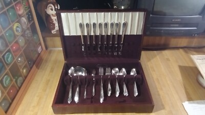 Vintage Nobility Plate 57 Piece Silverware Set,Wooden Box,Papers,1948 ...