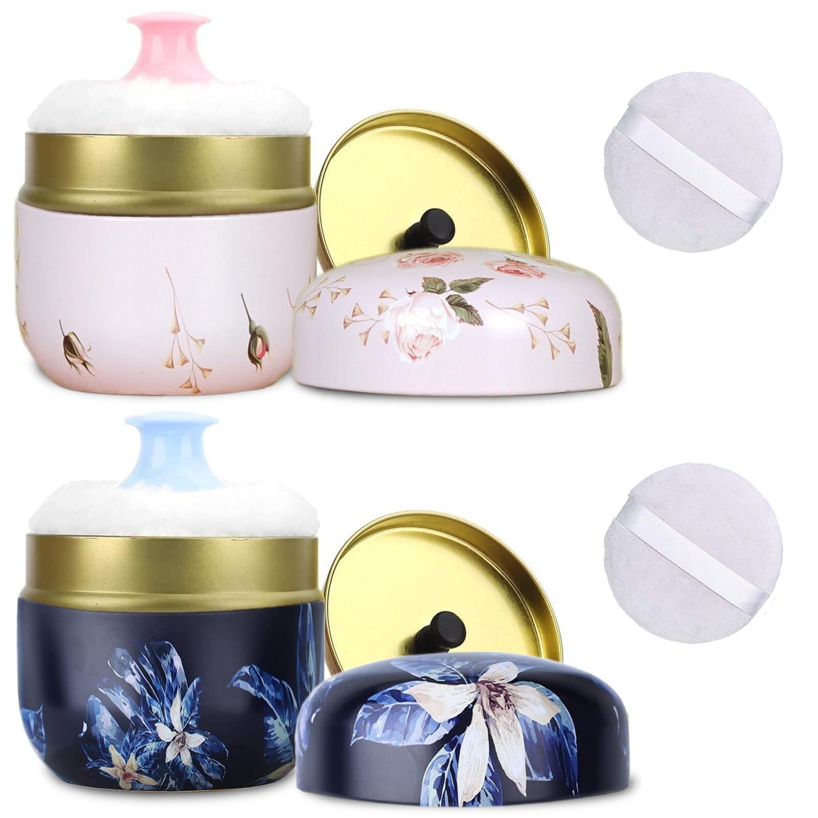 SHIMIDO Body Powder Puff and Container, 3.15" Portable Empty Body ...