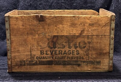 Castle Beverages Quality Fruit Flavors C.B.W. Ansonia Conn Wooden Soda ...
