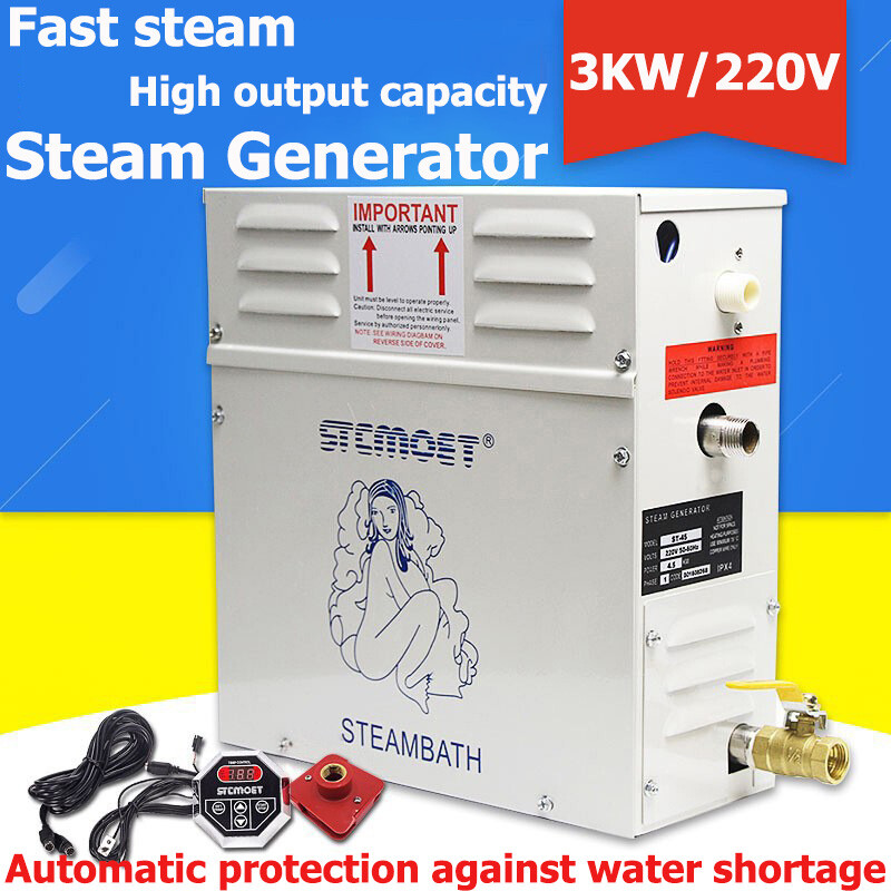 3kw stainless steel Bath Steam Generator Auto descaling Sauna Room ...