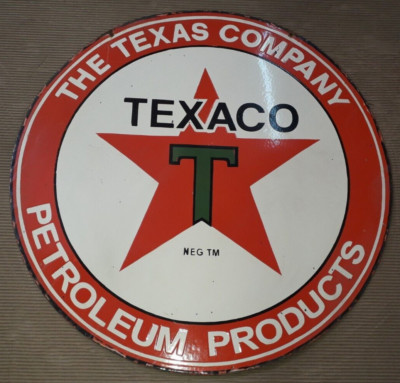 TEXACO PORCELAIN ENAMEL SIGN SIZE 42" INCHE DOUBLE SIDED | eBay