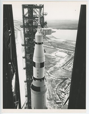 NASA, SPACECRAFT, NASA-APOLLO SATURN V, 500-F, ROLL OUT, 8X10 REPRINT ...