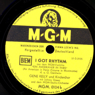 GENE KELLY "Soundtrack" I got Rhythm / Love is here to stay Schellack ...