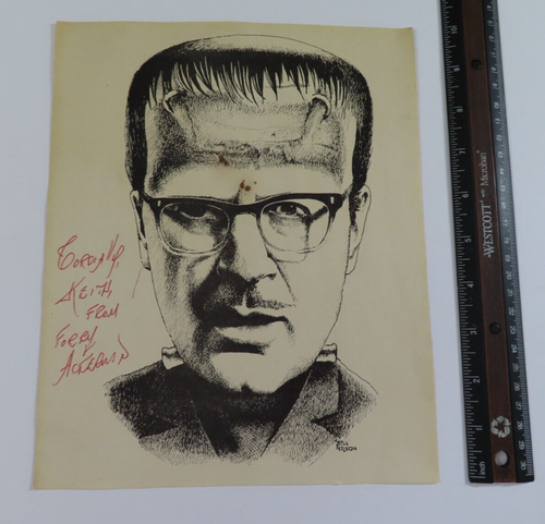 Forrest J Ackerman Print by Bill Nelson Signed at the 1974 CarsaCon ...