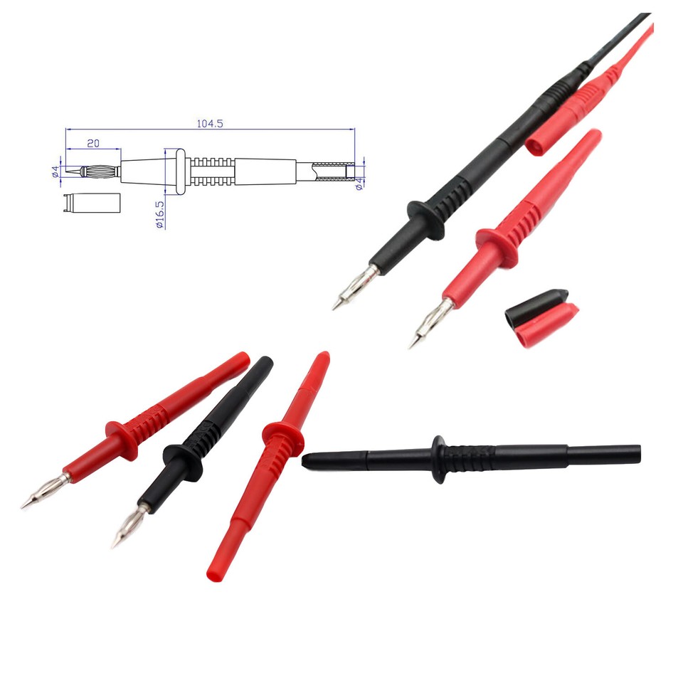 1 pair 4mm Banana Jack Plug Multimeter Oscilloscope Test Tip Probe Pen ...