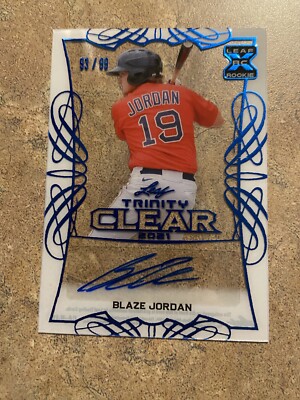 2021 Leaf Trinity Blaze Jordan #/99 Rookie XRC Clear Platinum Parallel ...
