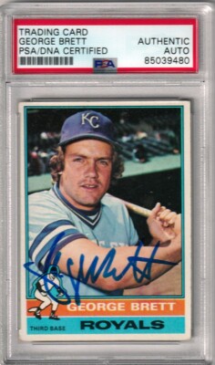 George Brett 1976 Topps PSA DNA SIGNED CARD 2nd year AUTOGRAPHED HOF ...