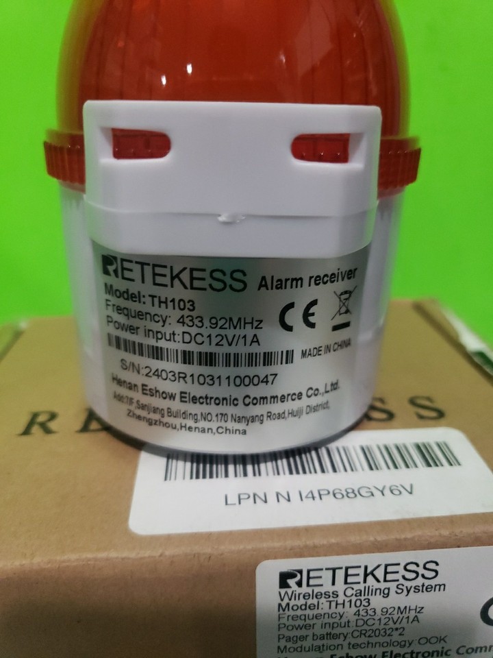 Retekess TH103P Caregiver Pager System, Wireless Alarm System, 200m ...