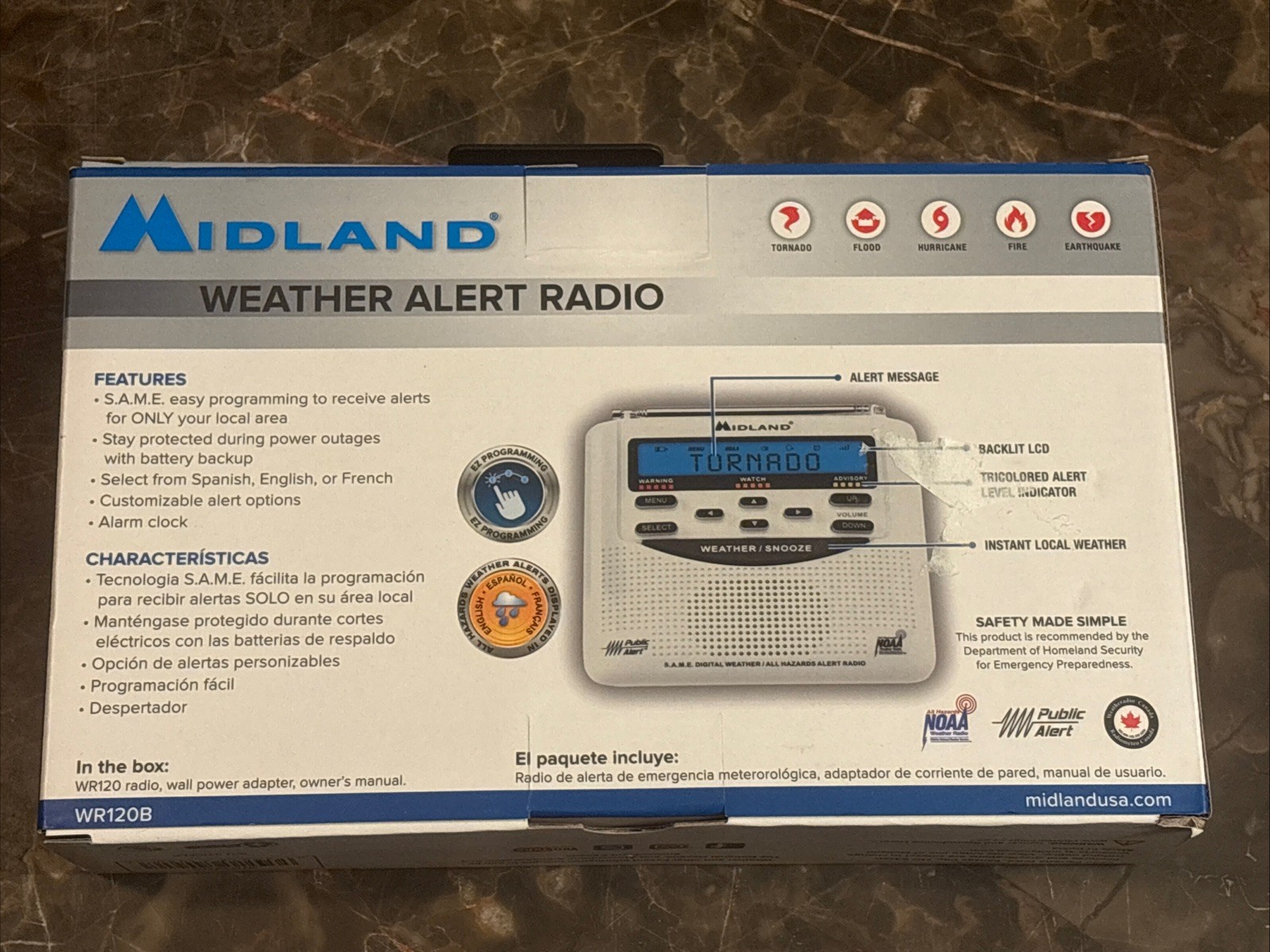 Midland Weather Radio WR-120EZ NOAA Public Alert Emergency Storm Alert ...