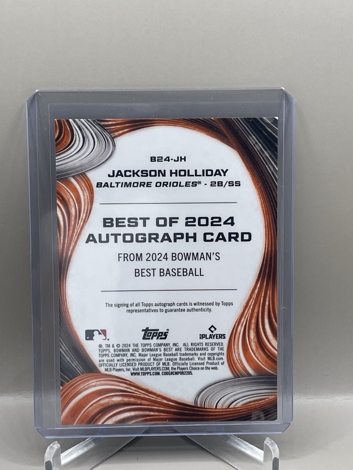 2024 Bowman's Best Jackson Holliday Orange Refractor Auto #/25 RC SSP ...