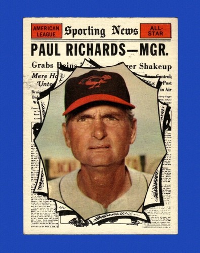 1961 Topps Set-Break #566 Paul Richards VG-VGEX *GMCARDS* | eBay