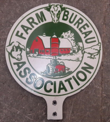 FARM BUREAU PORCELAIN ENAMEL SIGN SIZE 12" INCHE SINGLE SIDED | eBay