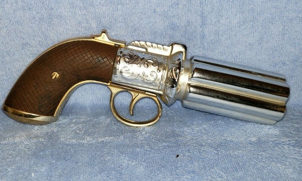 Vintage Avon Pepperbox Pistol decanter bottle Everest Cologne w BOX | eBay