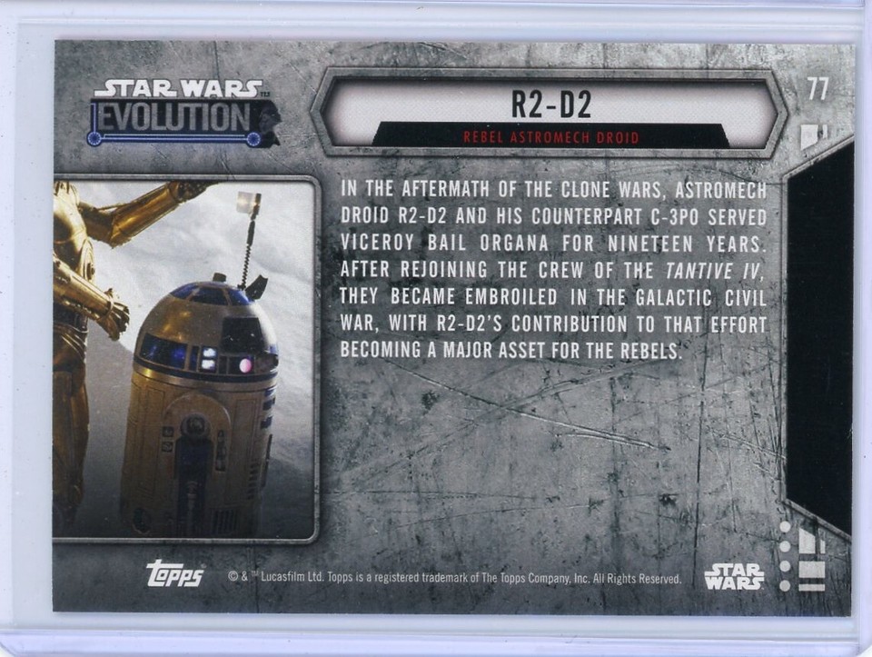 R2-D2 2016 Topps Star Wars Evolution PURPLE LIGHTSABER Parallel Card ...