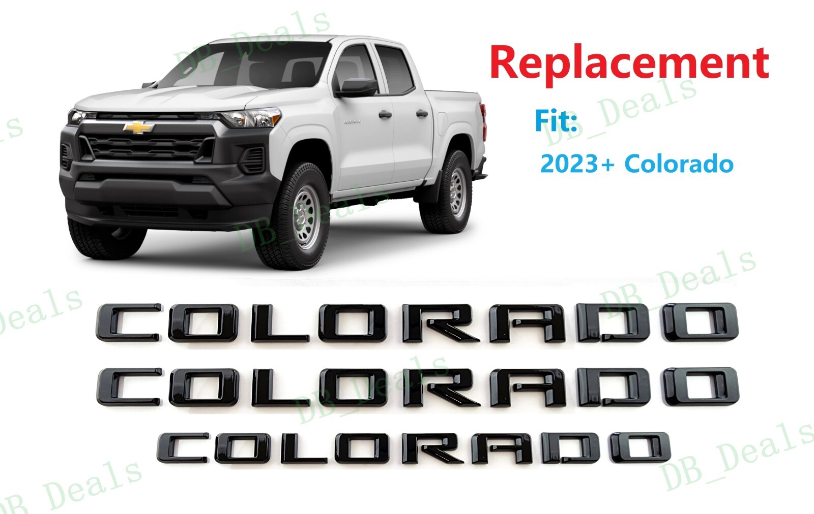 3PCS Gloss Black Door Rear Colorado Emblems Letters Badges Fit 2023 ...