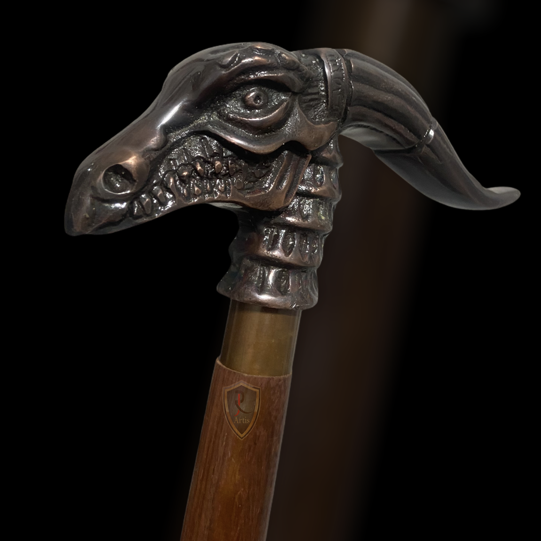 King Lion Handmade Steampunk Gentleman Marche Bâton Antique Dragon Tête ...