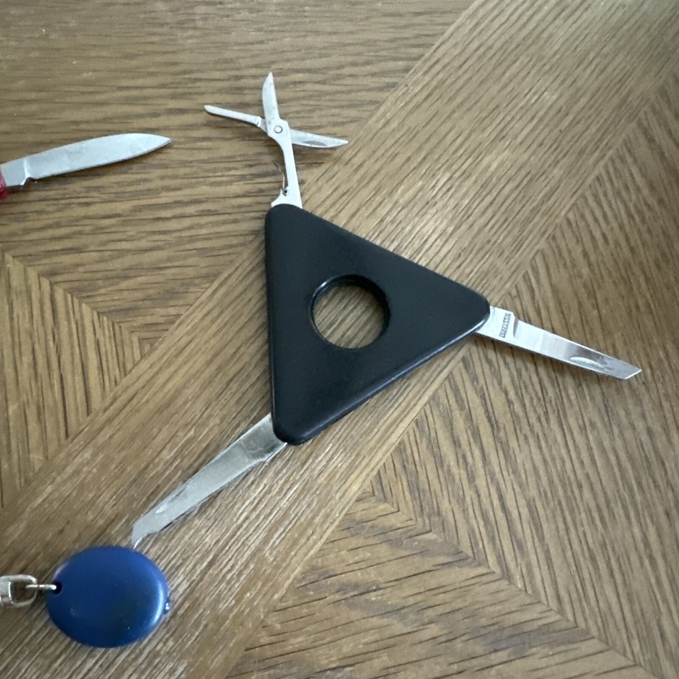 3- Items Including Rostfrei Triangle Hole Pocket Knife 4 Tools, Bezel ...