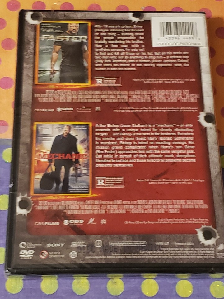 ACTION DOUBLE FEATURE - DVD - FASTER & MECHANIC - JOHNSON & STATHAM ...