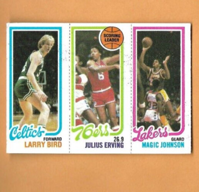 1980 81 Topps #34 LARRY BIRD Rookie/#174 Julius Erving/#139 Magic ...