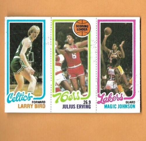 1980 81 Topps #34 LARRY BIRD Rookie/#174 Julius Erving/#139 Magic ...