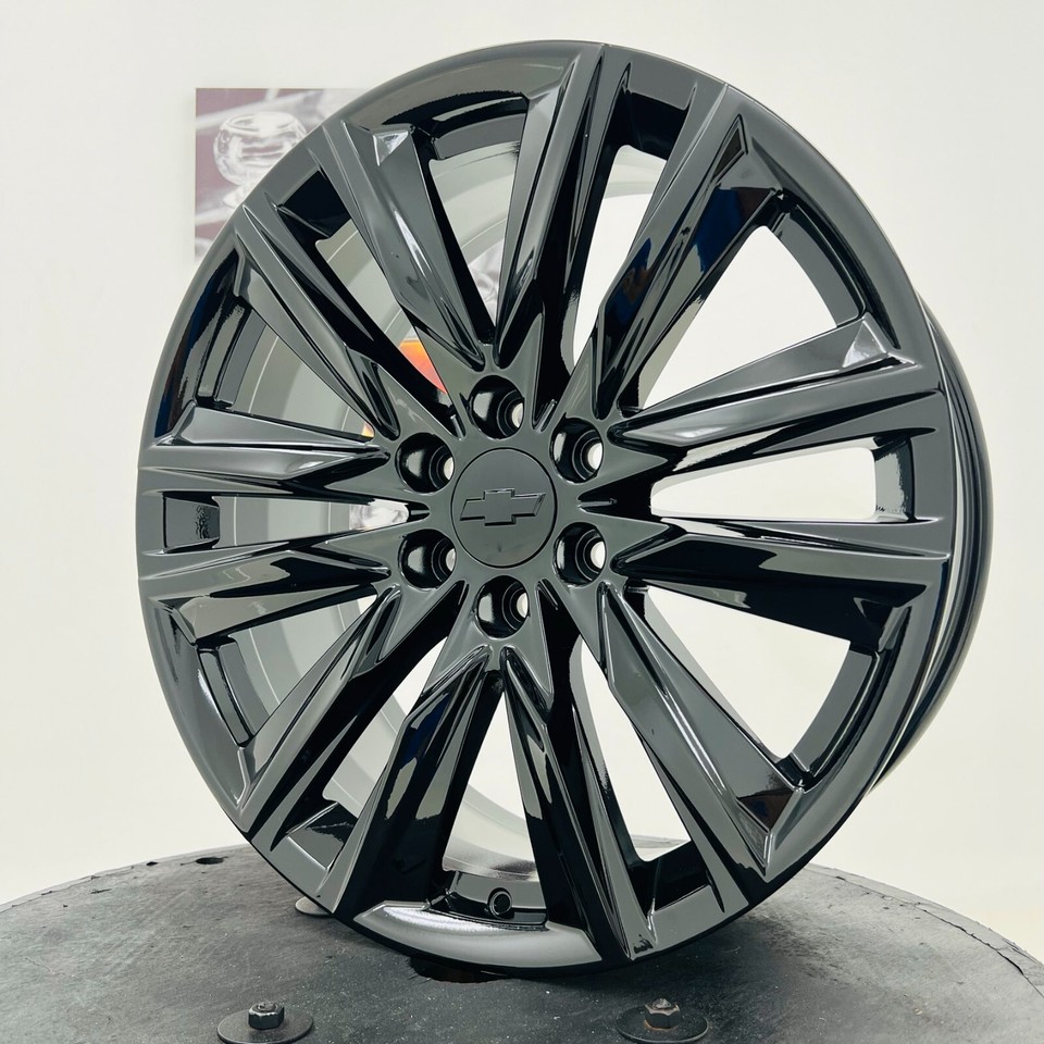 2024 Black Chevy Silverado Tahoe Suburban Wheels Rims RST GMC Sierra ...