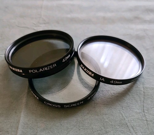 Hakuba 49mm 3 Piece Lens Filter Set - 1A Skylight - 4 Point Star - Polarizer VGC | eBay