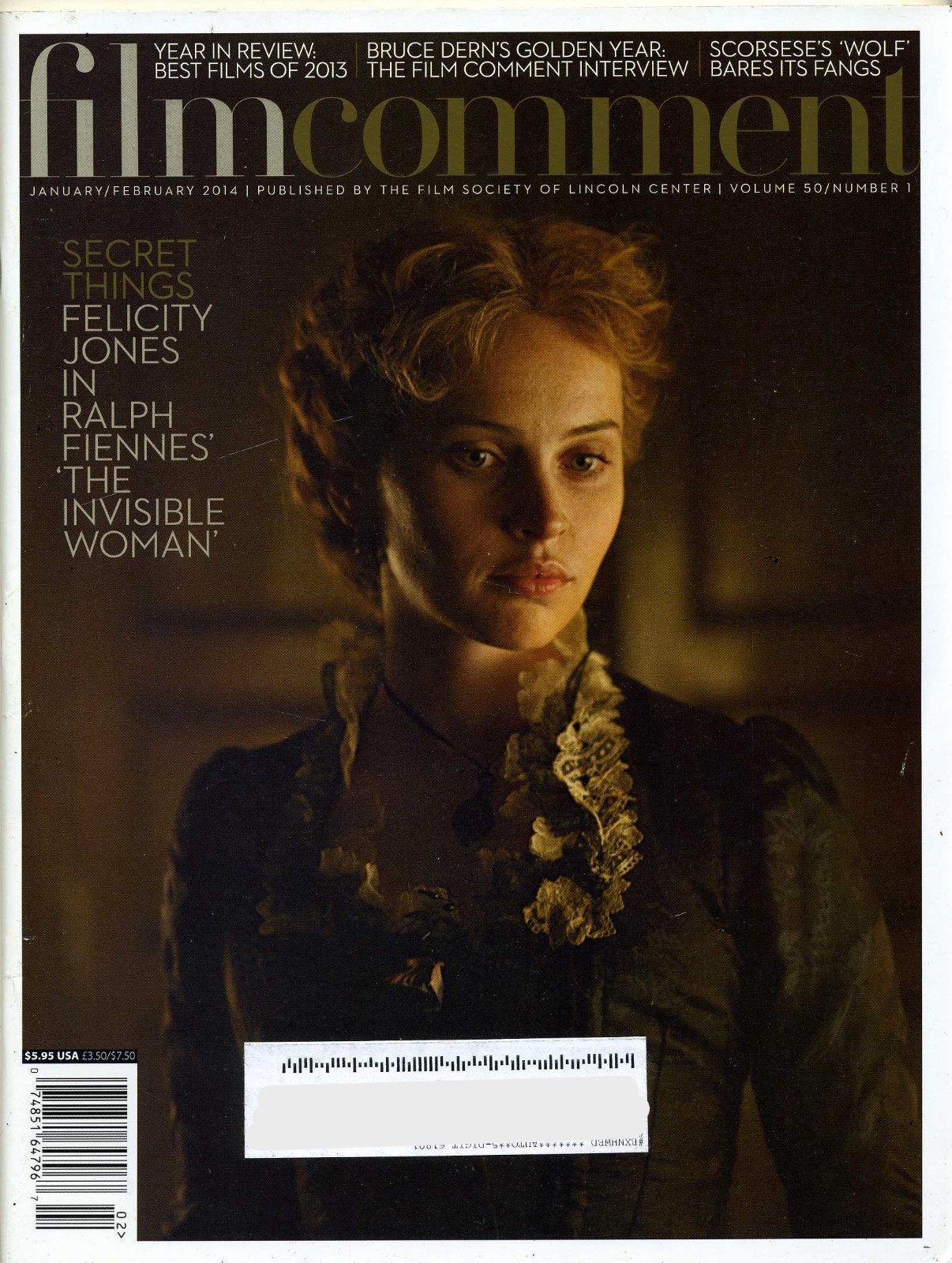 FILM COMMENT Magazine; 50:1, J/F '14; Felicity Jones, Bruce Dern, Coen ...