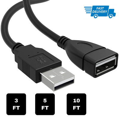 3/5/10 Feet USB A Male to USB A Female Extension Cable USB Adapter ...