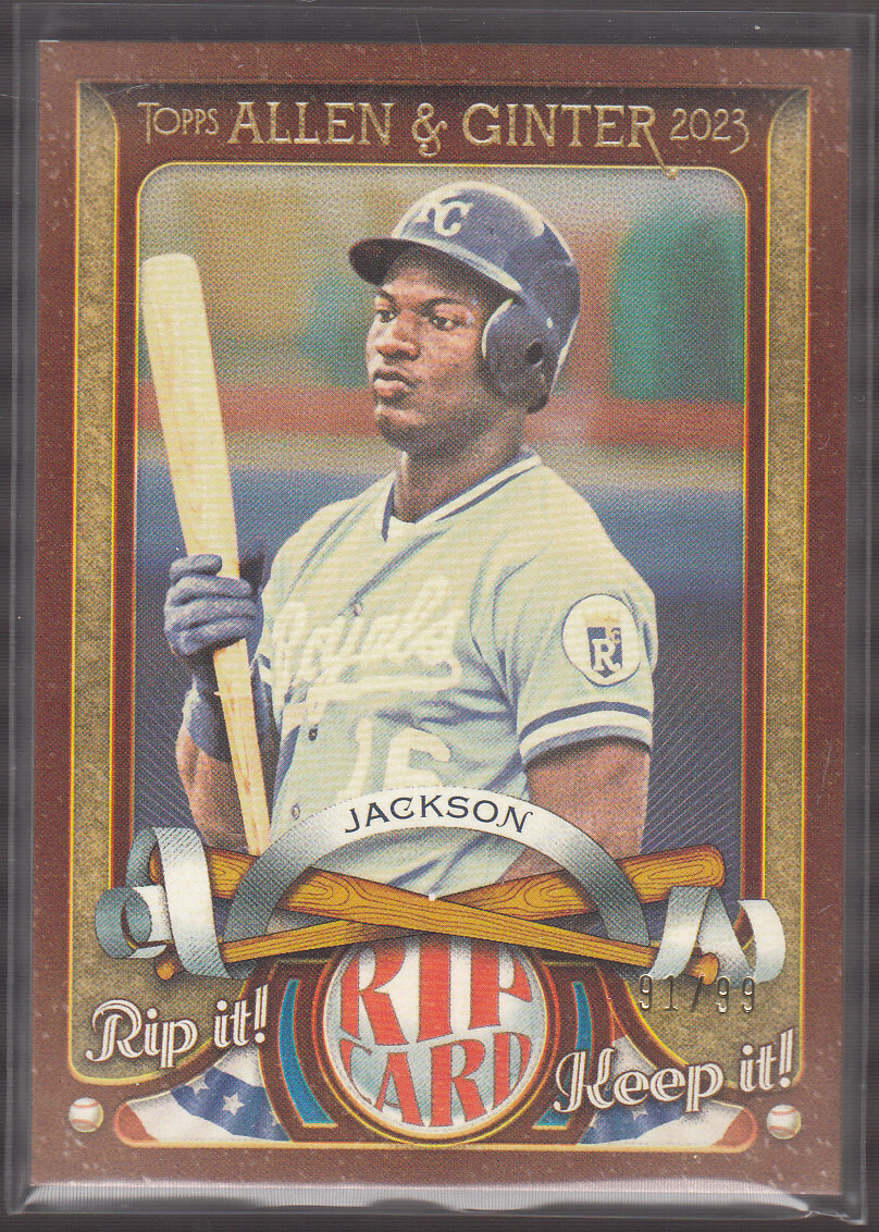 2023 Topps ALLEN & GINTER BO JACKSON RIP CARD SP#99 "UNRIPPED" KC ...