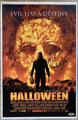 Rob Zombie Tyler Mane Signed Halloween 11x17 Movie Poster Cert HOLOGRAM ...