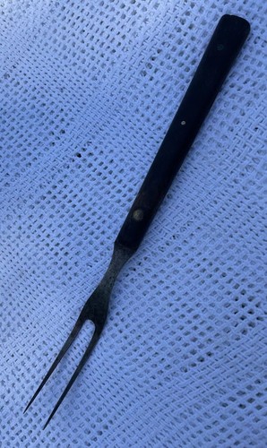 Vintage Meat Carving Fork 12 1/2” Wood Handle 1/2 Tang 3 Rivets Strong ...