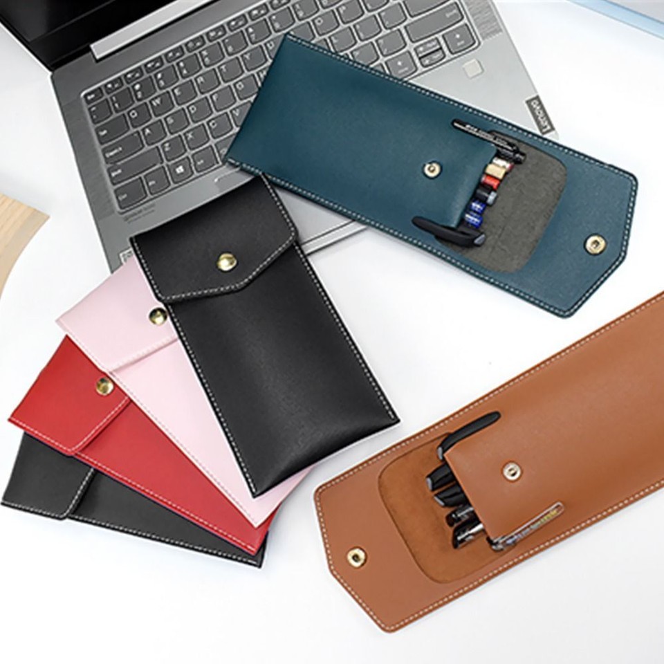 Box Large -capacity PU Leather Stationery Bag Pen Bag Pencil case ...